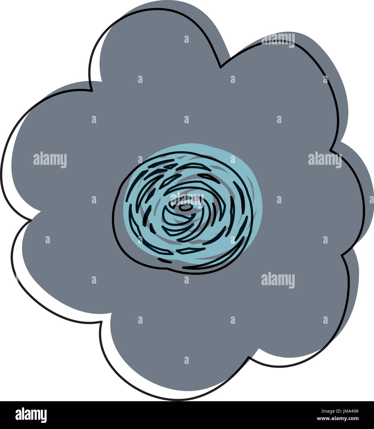 watercolor silhouette of hand drawing dark blue flower Stock Vector ...