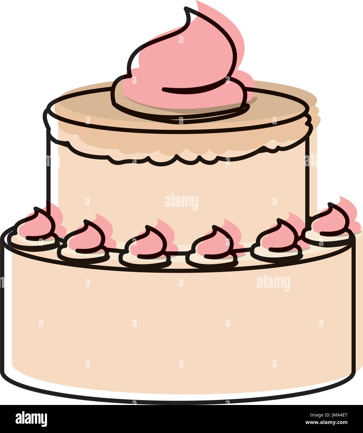 Two story cake Stock Vector Images - Alamy