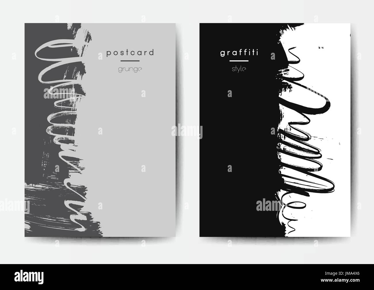 Modern brush vector postcard template Stock Vector Image & Art - Alamy