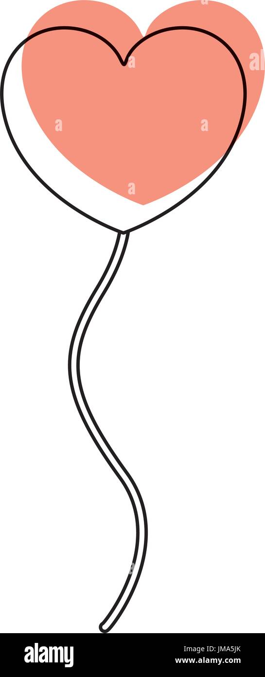 Watercolor heart balloon Stock Vector Images - Alamy