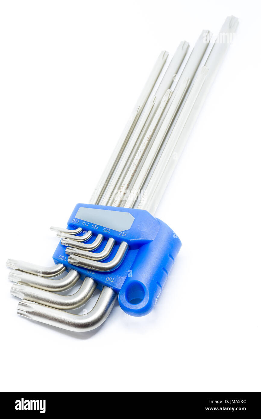 Set of steel keys of star/set of star of keys Stock Photo - Alamy