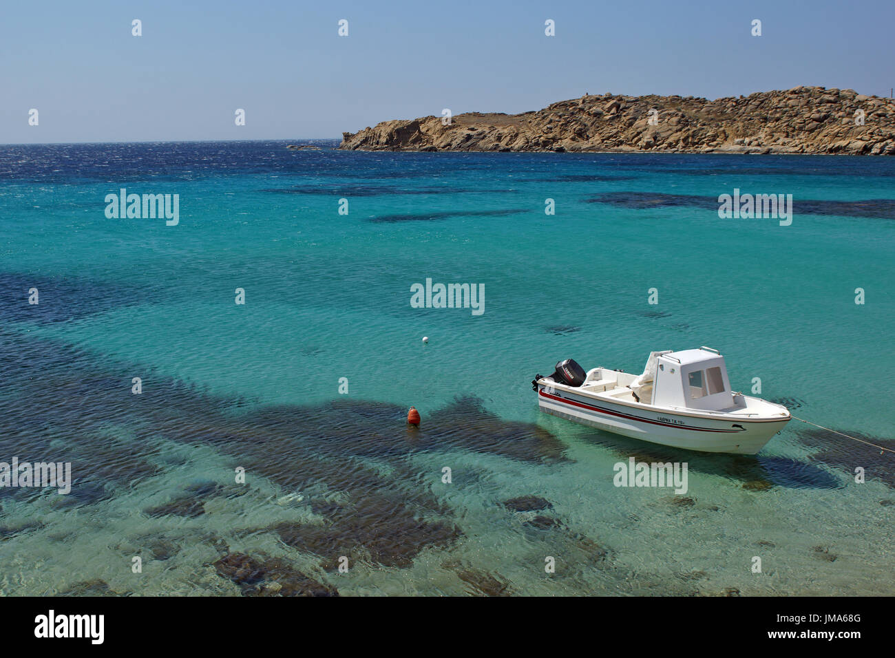 Paranga Beach on the island of Mykonos, Cyclades Islands, Greece Stock ...