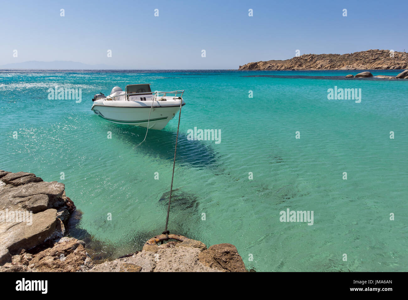 Paranga Beach on the island of Mykonos, Cyclades Islands, Greece Stock ...