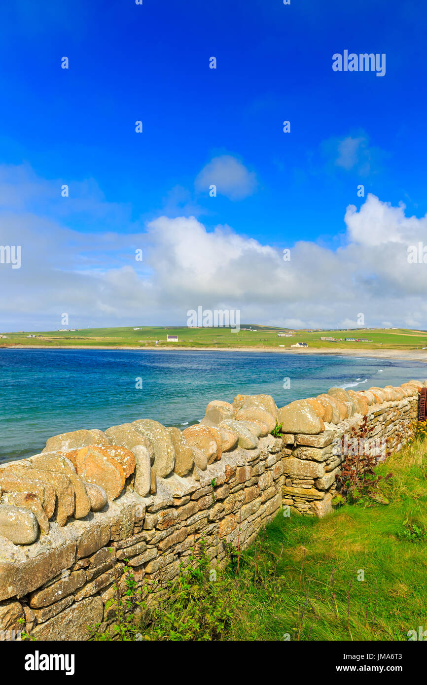 sunny Bay Of Skaill, Orkney Mainland, seen from Skara Brae site Stock ...