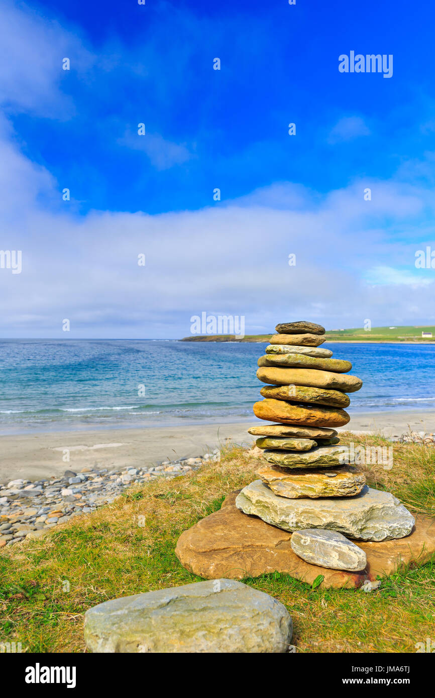 sunny Bay Of Skaill, Orkney Mainland, seen from Skara Brae site Stock ...