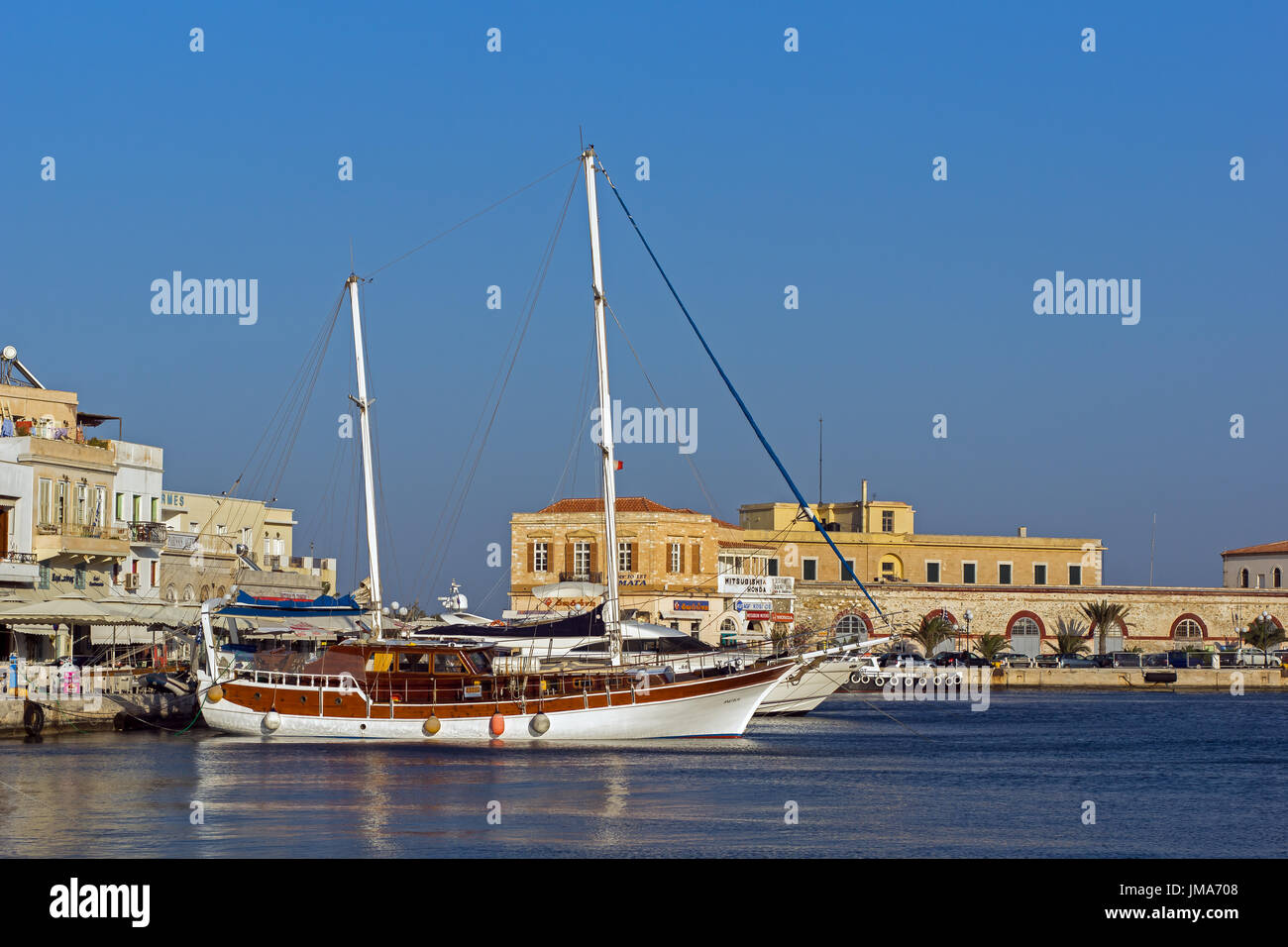 Port of Ermoupoli, Syros Island, Cyclades Islands, Greece Stock Photo ...
