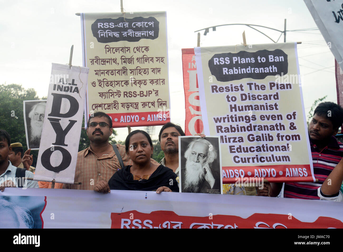 Kolkata, India. 26th July, 2017. Activist rallied with Rabindra Nath ...