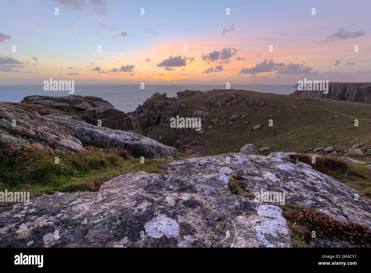 Sunset over Gwennap Head in West Cornwall Stock Photo - Alamy
