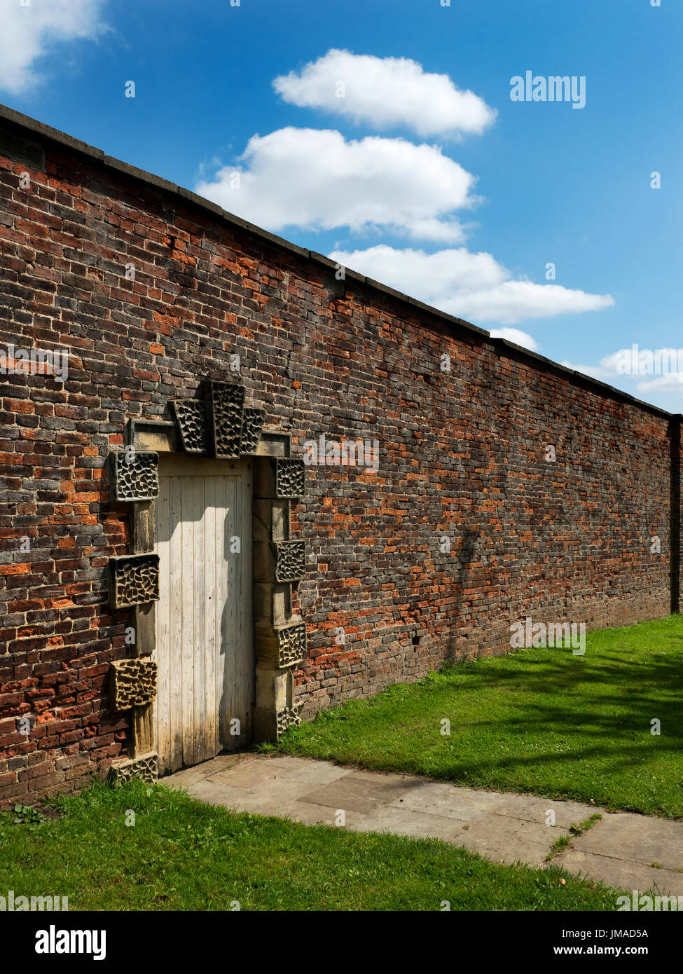 Door in a Red Brick Wall along the Ebor Way at Stank Harewood Park near ...