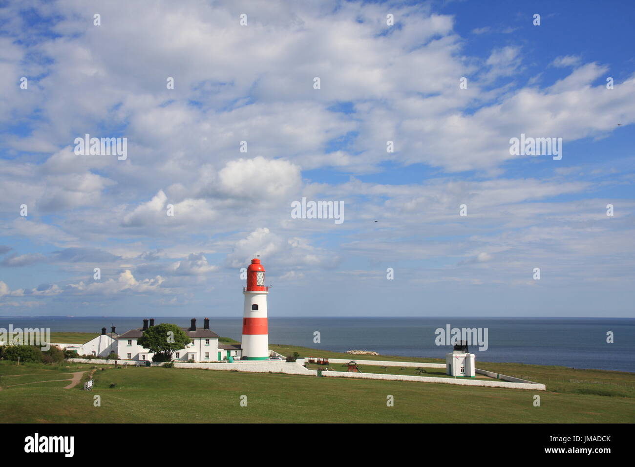 A sunny landscape view of Souter Lighthouse in South Tyneside Stock ...
