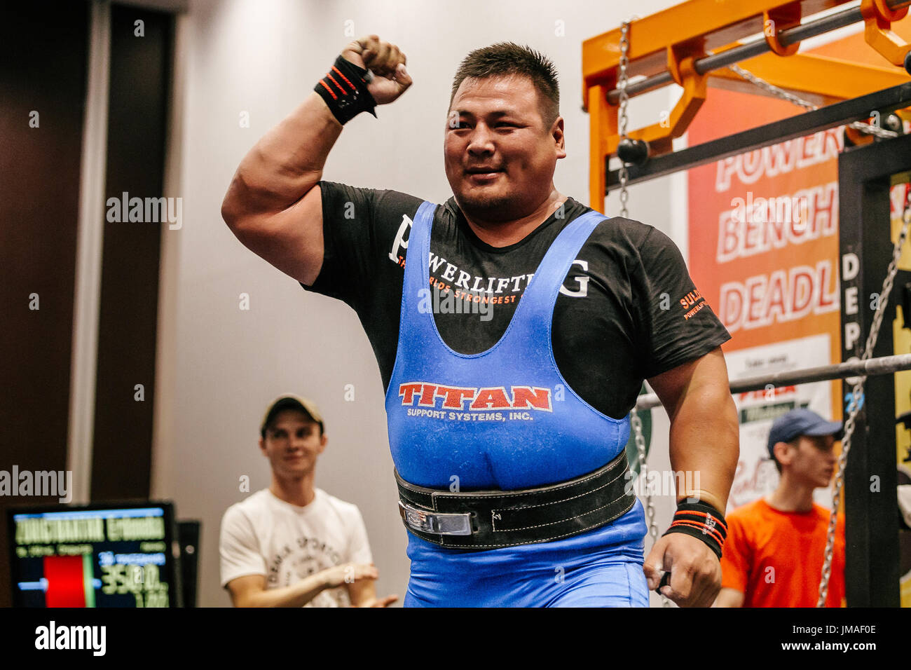 record attempt in squat powerlifter athlete from Mongolia during ...