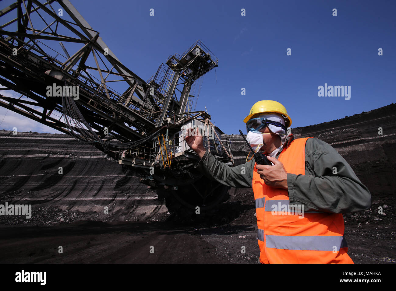 Kozani, Greece. 6th June, 2017. An employee works at Power Public ...