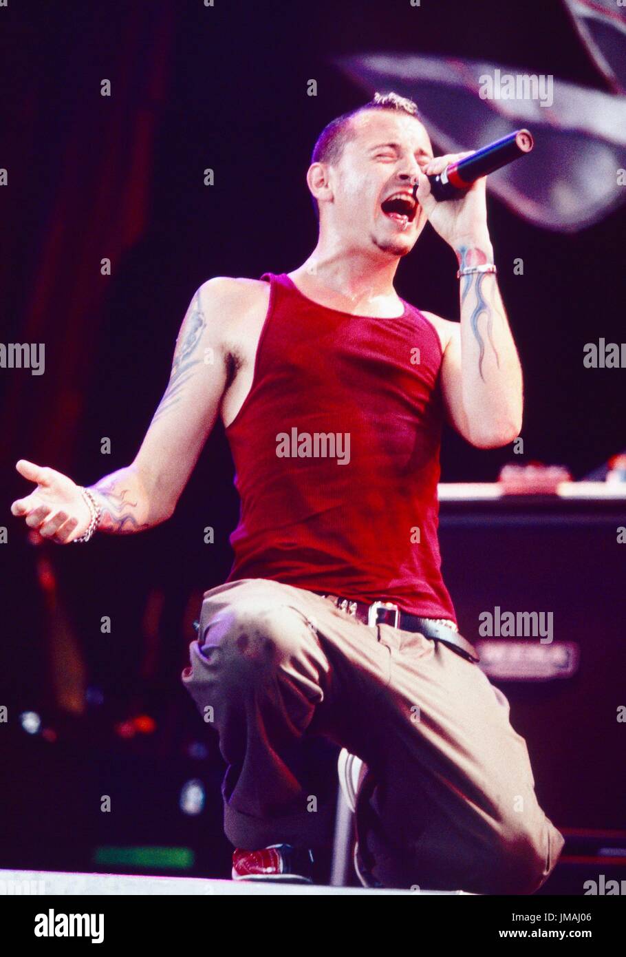 New York, NY, USA. 25th July, 2017. Chester Bennington, Linkin Park at ...