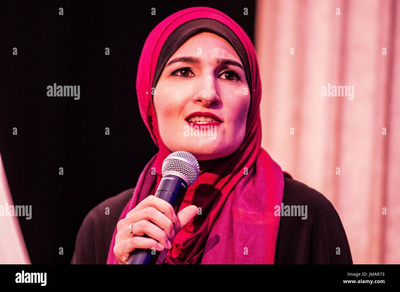New York, USA. 26th July, 2017. Activist Linda Sarsour. Led by the ...