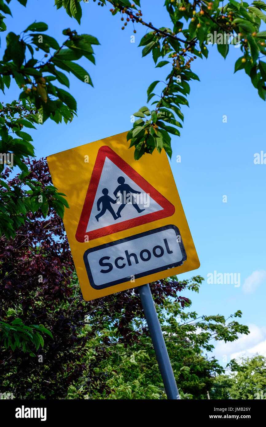 SCHOOL ROAD SIGN GLOUCESTERSHIRE Stock Photo - Alamy