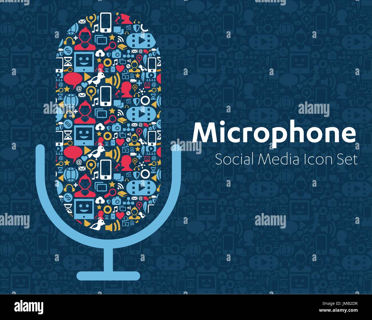 Vector set of social media icons music call center, customer service, online support banners in ...