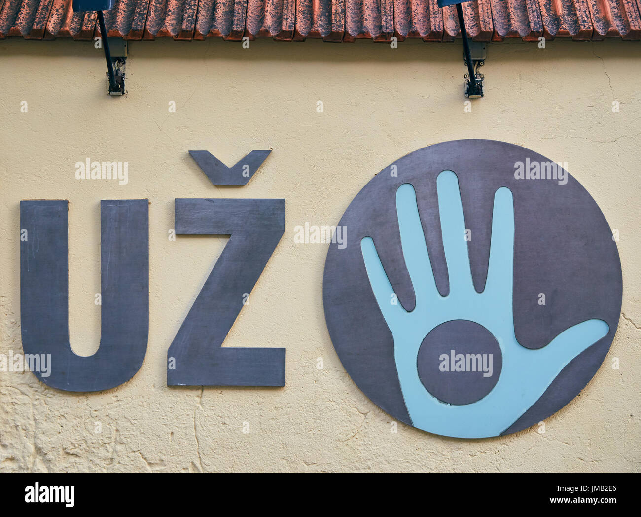 The symbol of Uzupis republic, a fictional country in Vilnius, which is ...