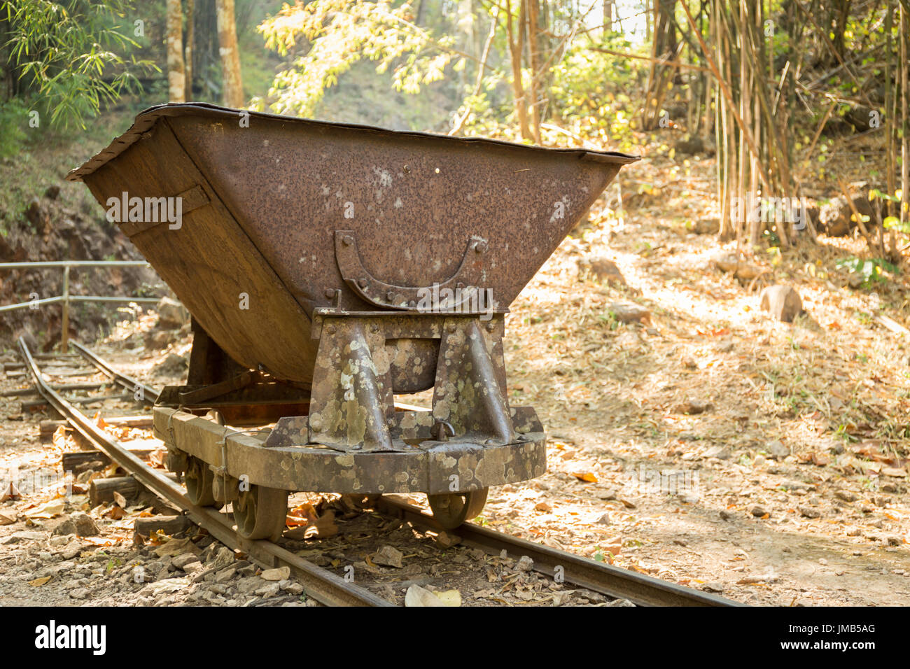 Old mine cart is shown in museum Stock Photo - Alamy