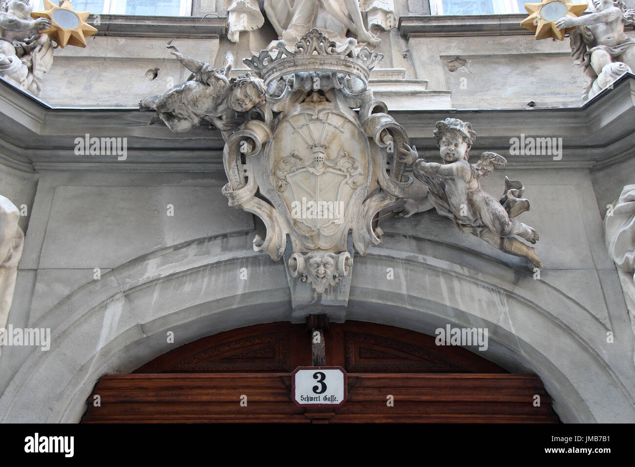Gate of a baroque mansion on Schwertgasse in Vienna (Austria Stock ...