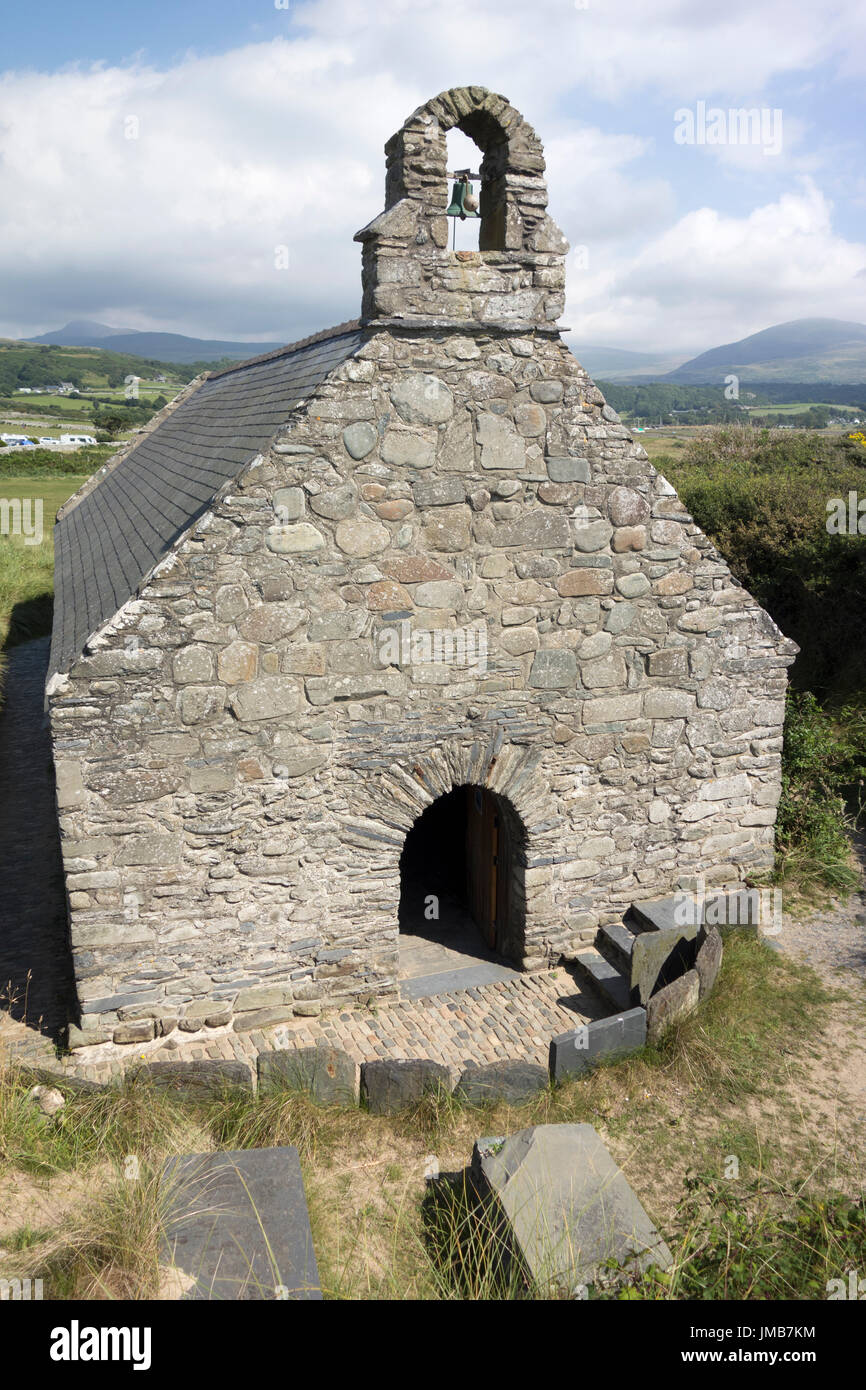 The 5th century church of Saint Tanwg in Llandanwg in Wales Stock Photo ...