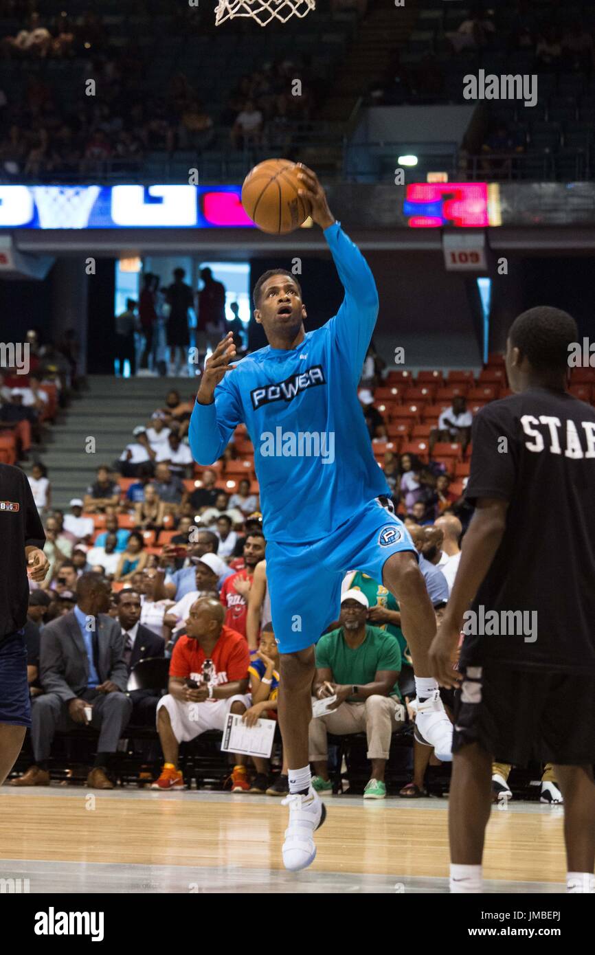 Kendall Gill #12 Power takes shot before Game #1 against Ball Hogs ...