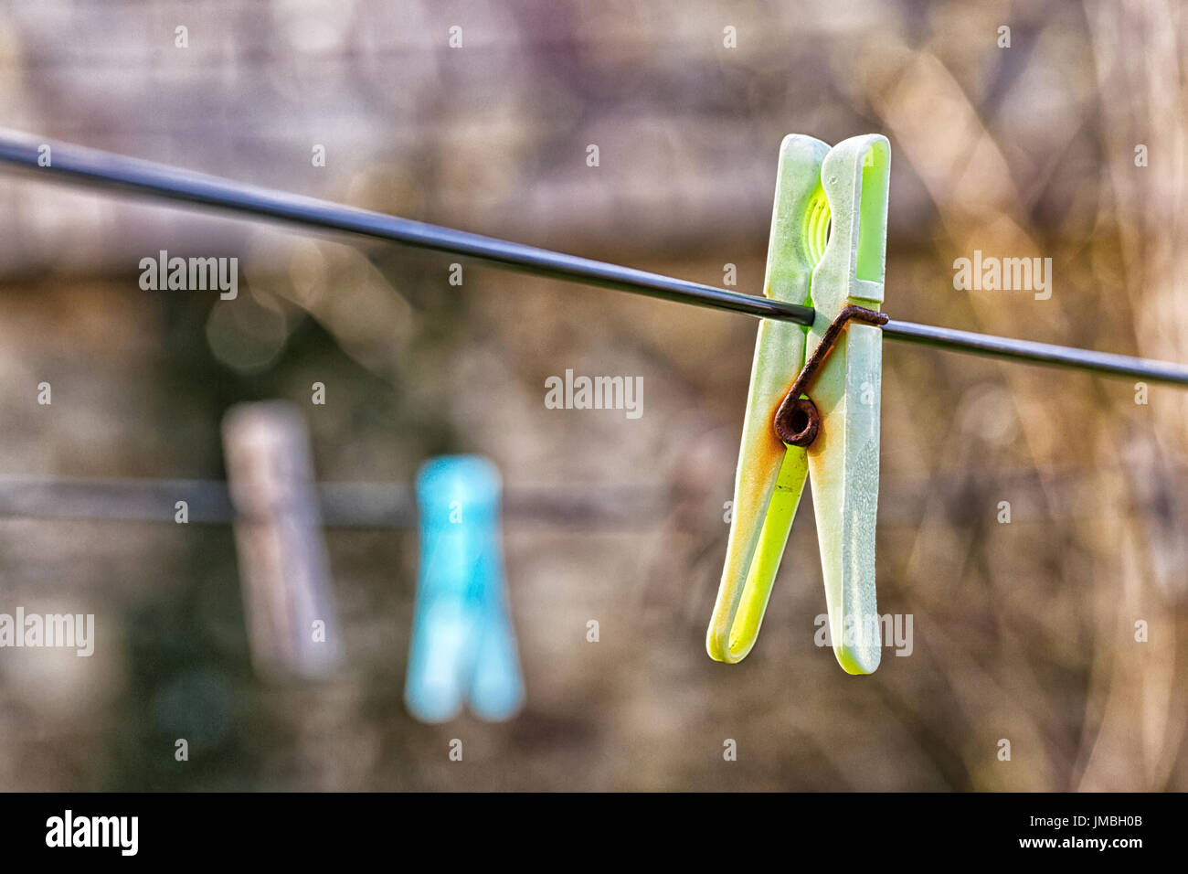 Pegs washing line colored hi-res stock photography and images - Alamy