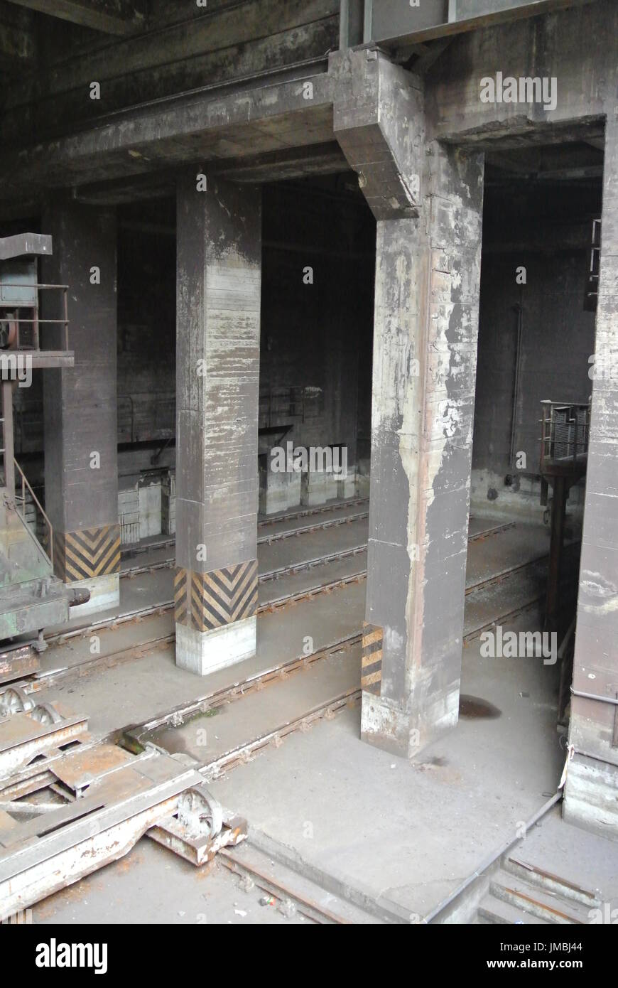 supporting structure with signs of decay and ageing at a Mollerbunker ...