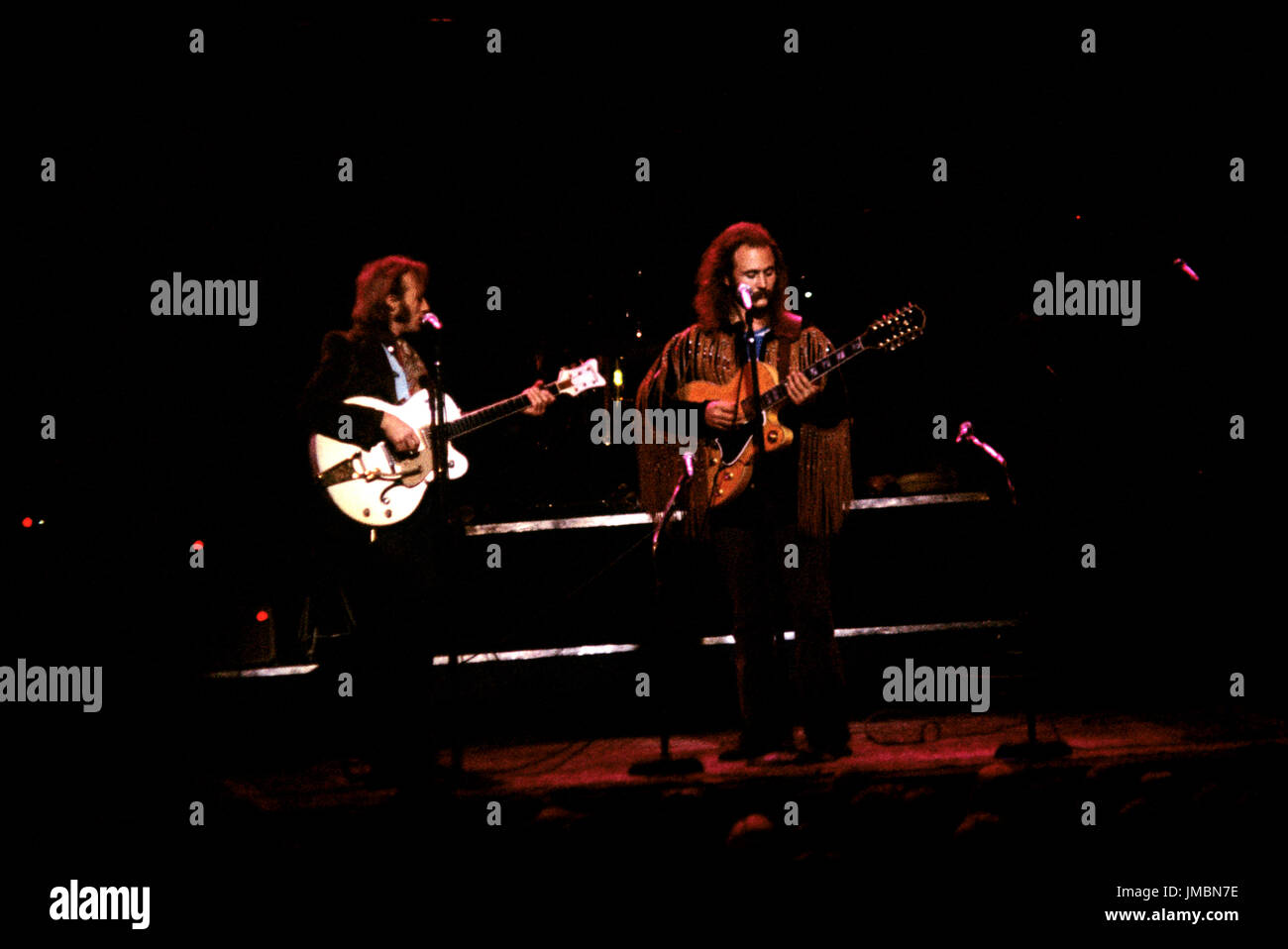 Steven Stills & David Crosby of Crosby, Stills, Nash & Young performing ...