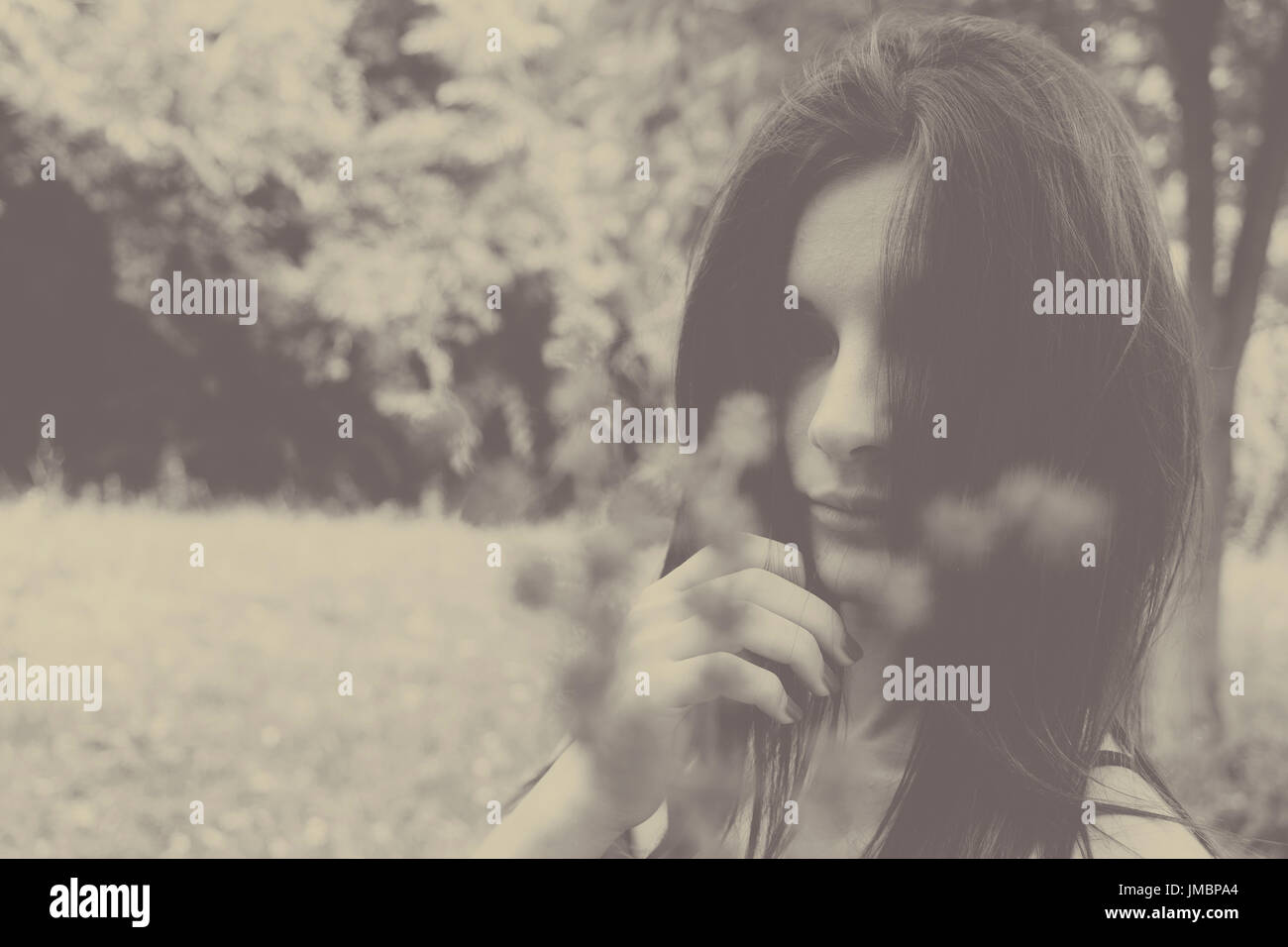 Creative concept of sad teen girl Stock Photo - Alamy