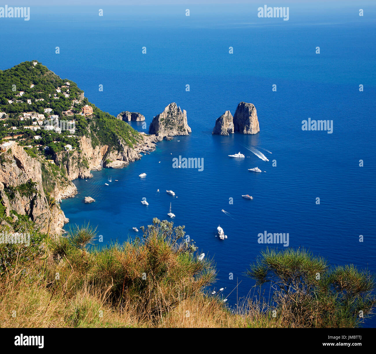 Rock formations Faraglioni, Island Capri, Gulf of Naples, Italy. Rock ...
