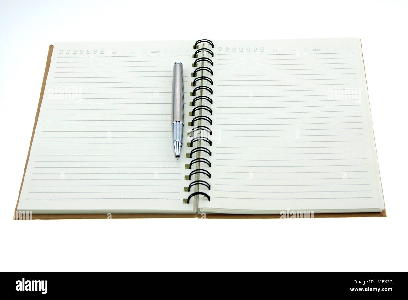Blank diary isolated on a white background Stock Photo - Alamy