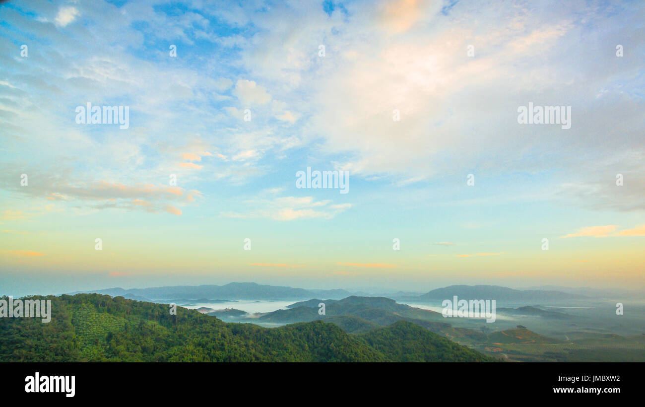 aerial photography sunrise at Samed Nang She viewpoint in Phang Nga ...
