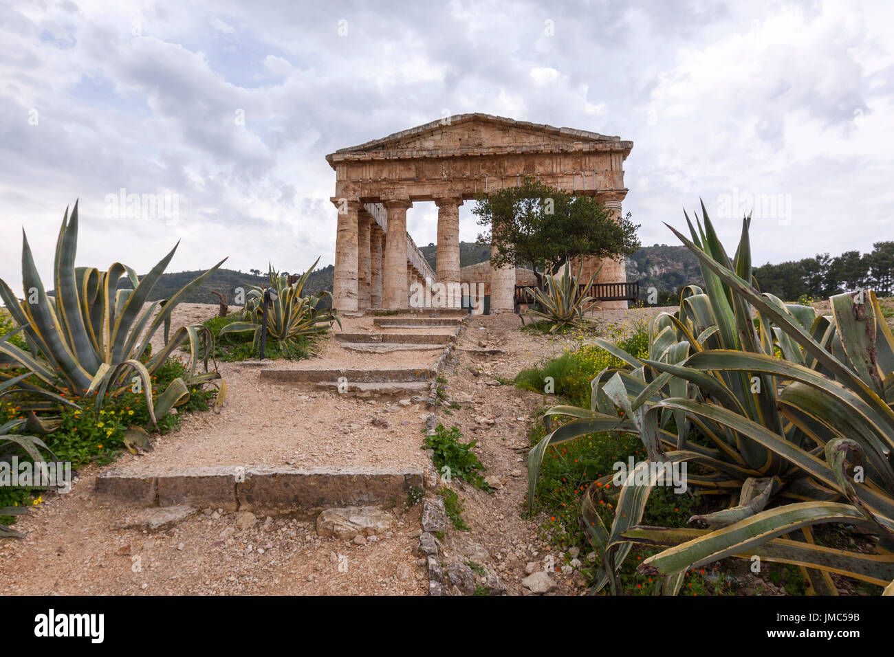 The Greek Doric temple of Segesta, Segesta, Sicily, Italy Stock Photo ...