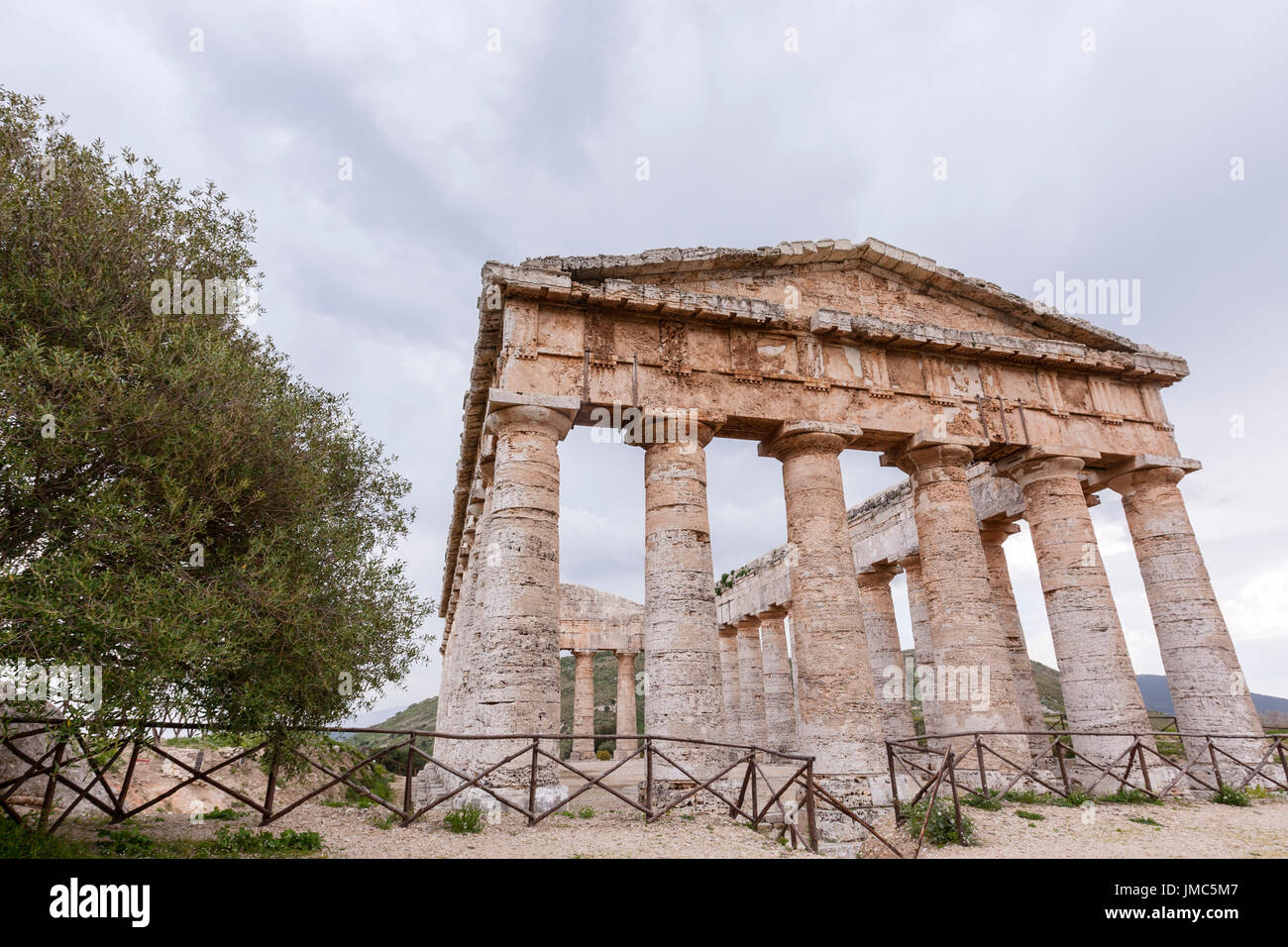 The Greek Doric temple of Segesta, Segesta, Sicily, Italy Stock Photo ...