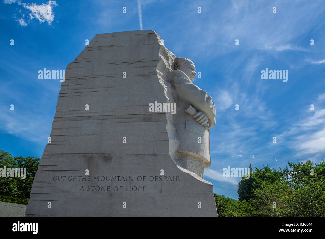 The emotional side view of the MLK jr. statue in Washington DC Stock ...