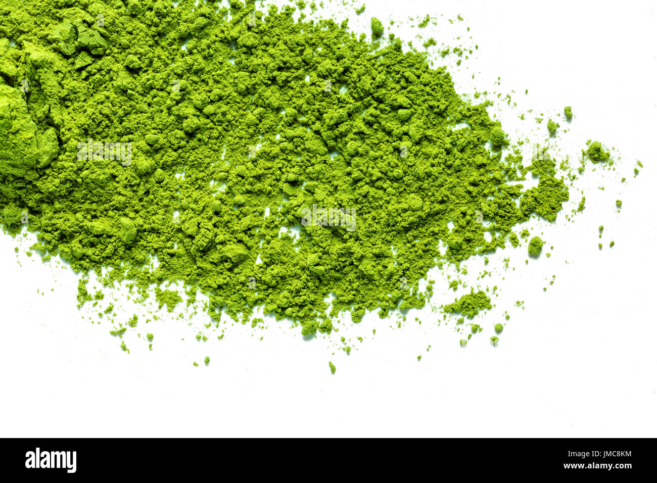 green matcha tea powder isolated on white background Stock Photo - Alamy