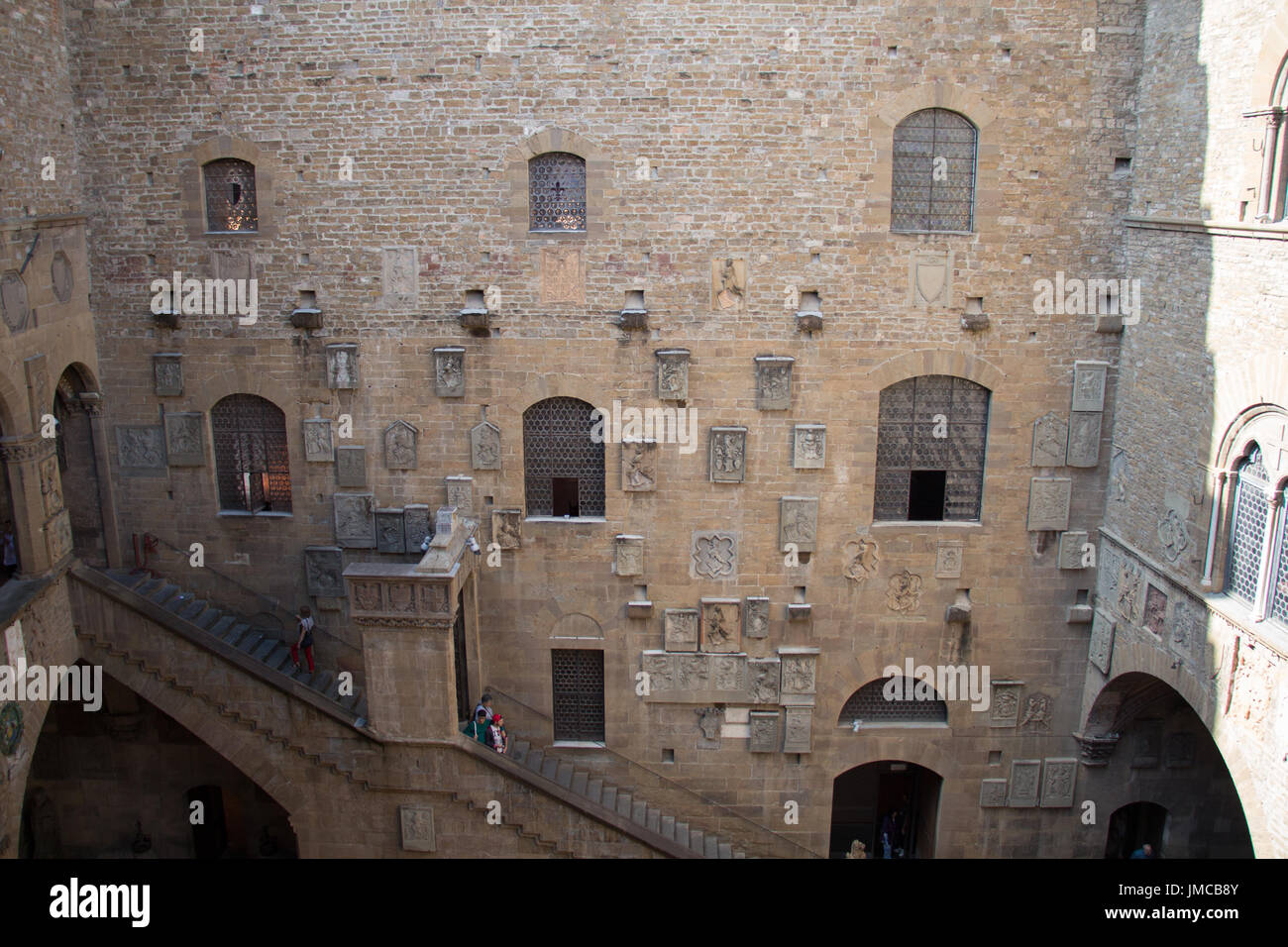 Italy, Florence - October 02 2016: view of the inner courtyard wall in ...