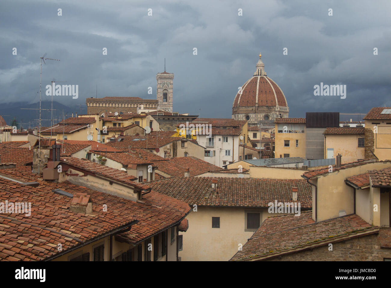 Italy, Florence - November 06 2016: view of red roofs, Florence ...