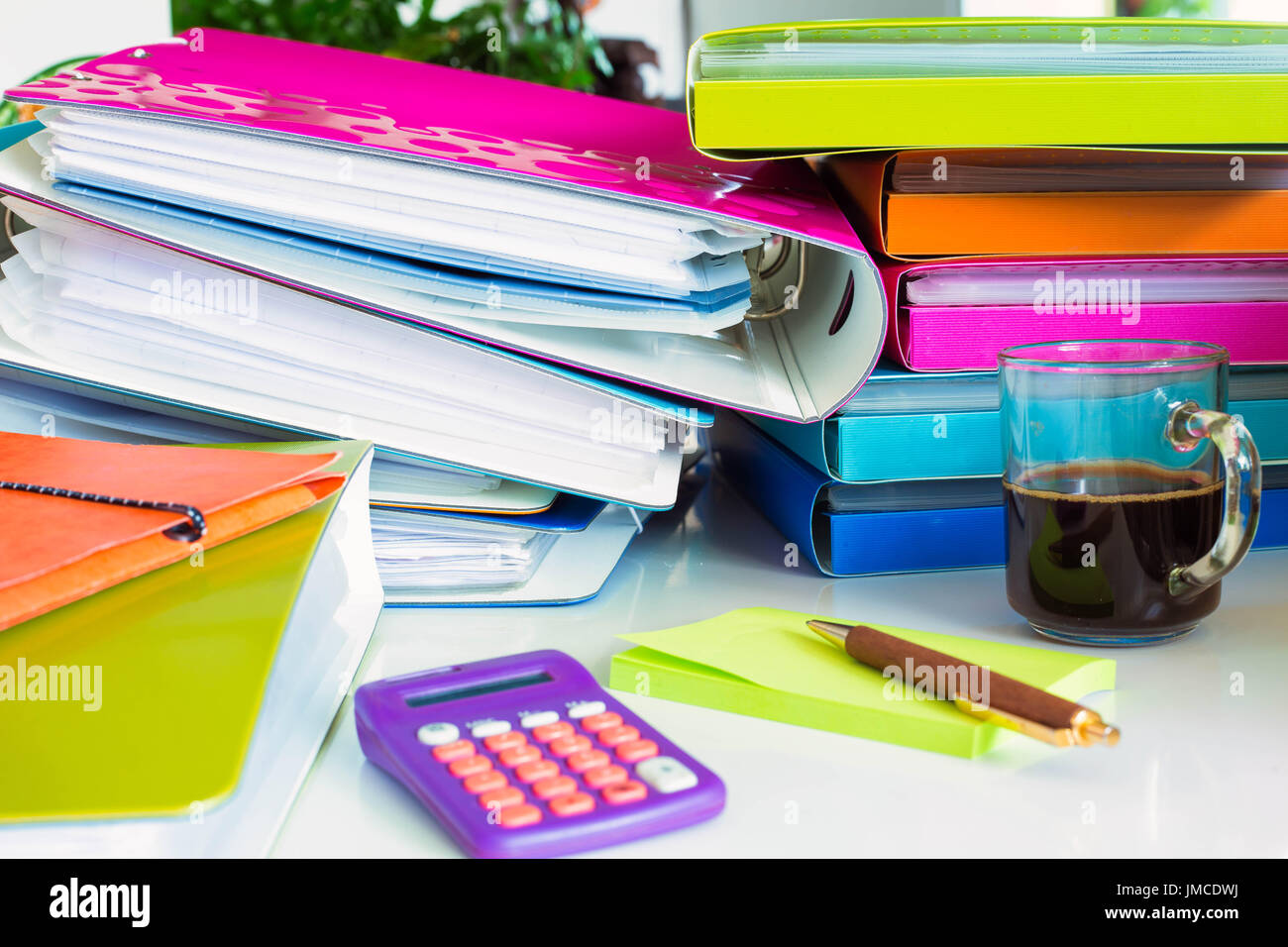 Desk papers stacks hi-res stock photography and images - Alamy