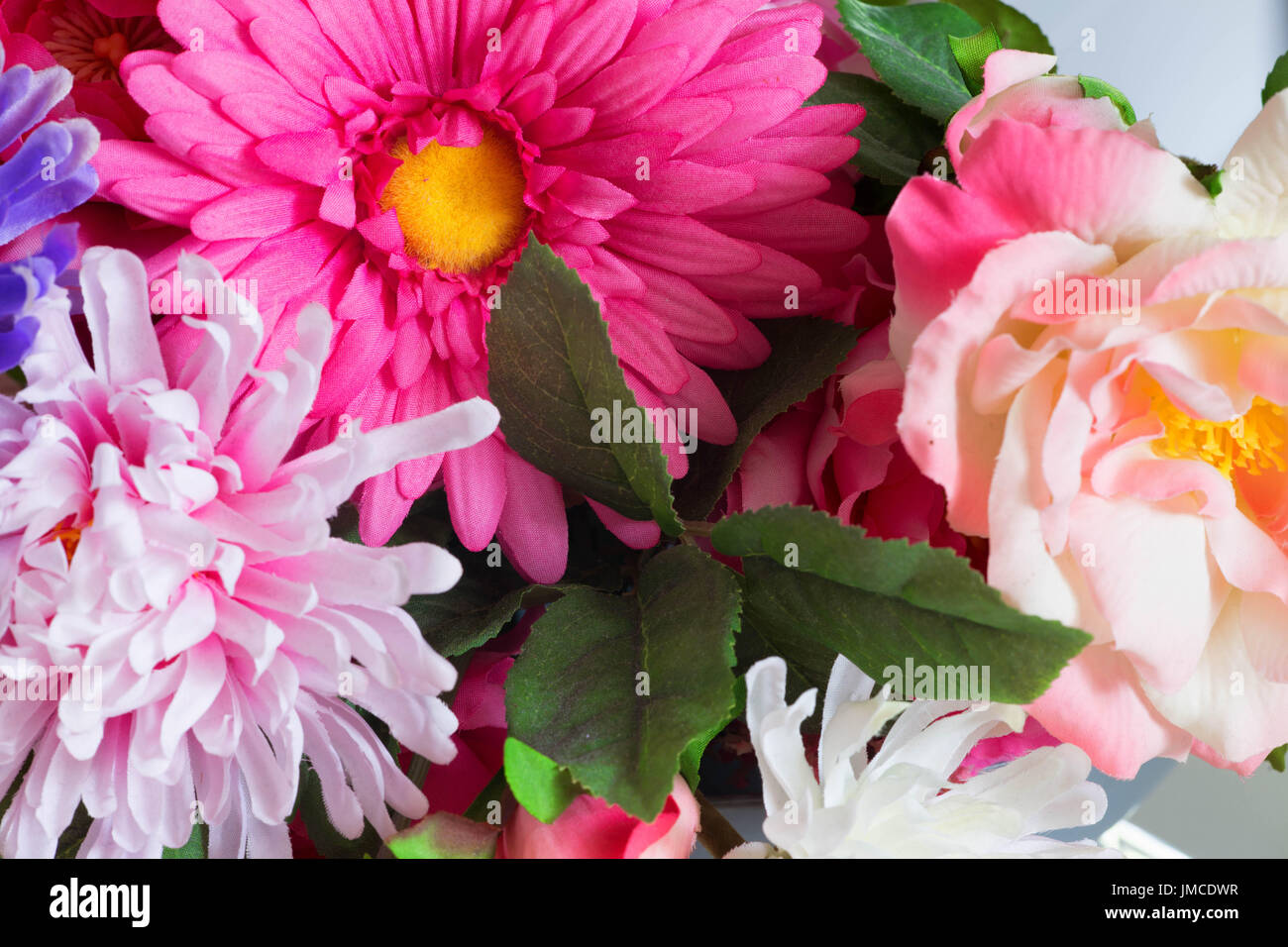 Colorful artificial flowers of the material as a permanent of the ...