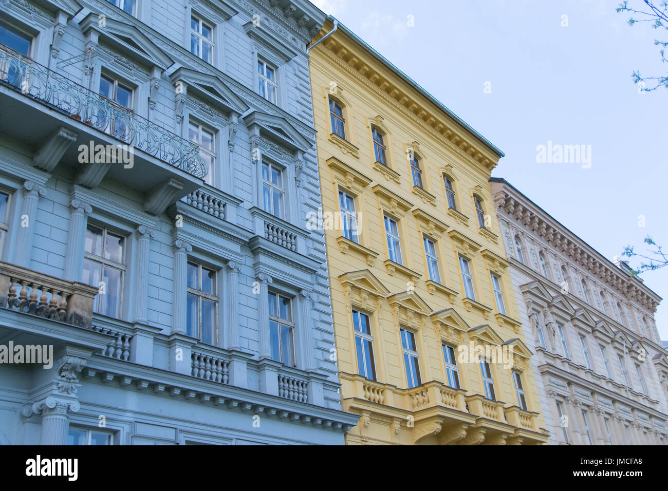 Brightly coloured buildings in Prague, Czech Republic Stock Photo - Alamy