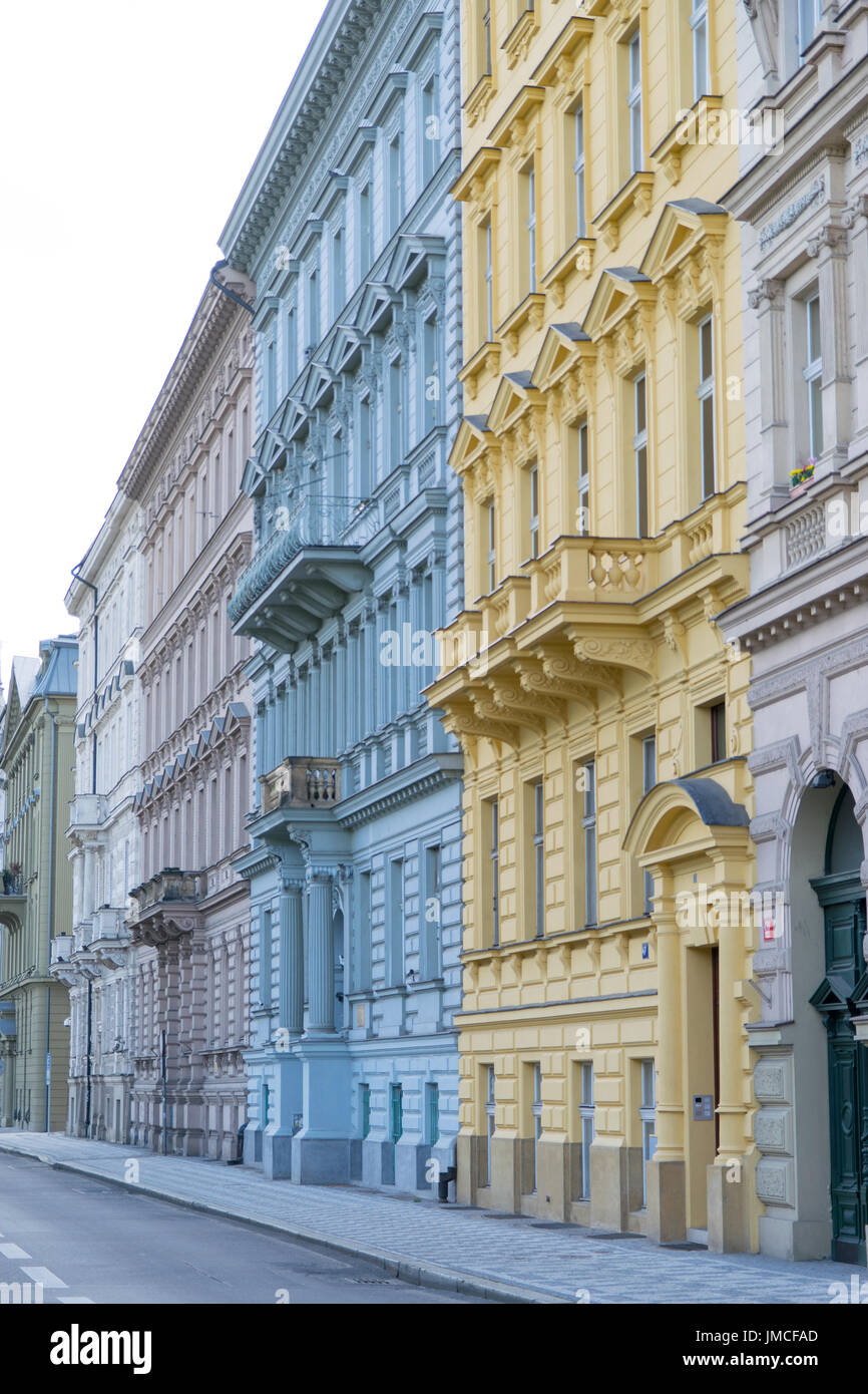 Brightly coloured buildings in Prague, Czech Republic Stock Photo - Alamy