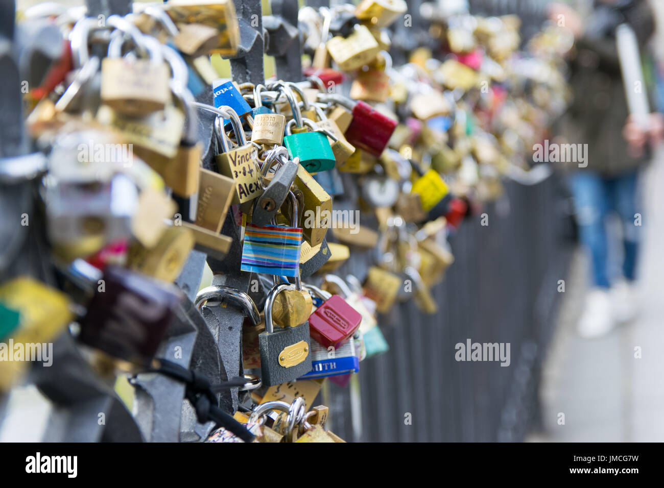 Padlock fence river prague castle hi-res stock photography and images ...