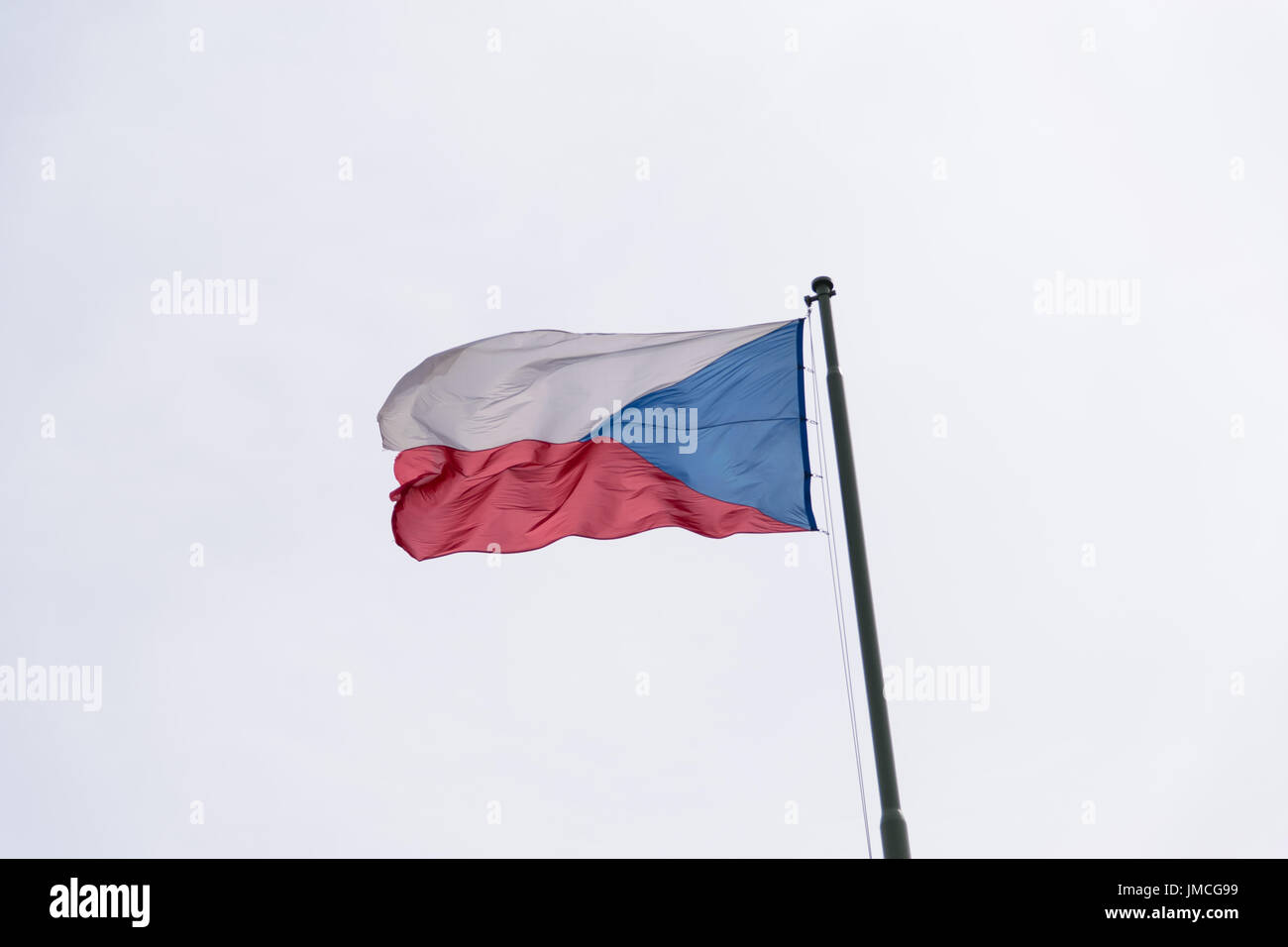 Czech Flag in flight - Prague, Czech Republic Stock Photo - Alamy