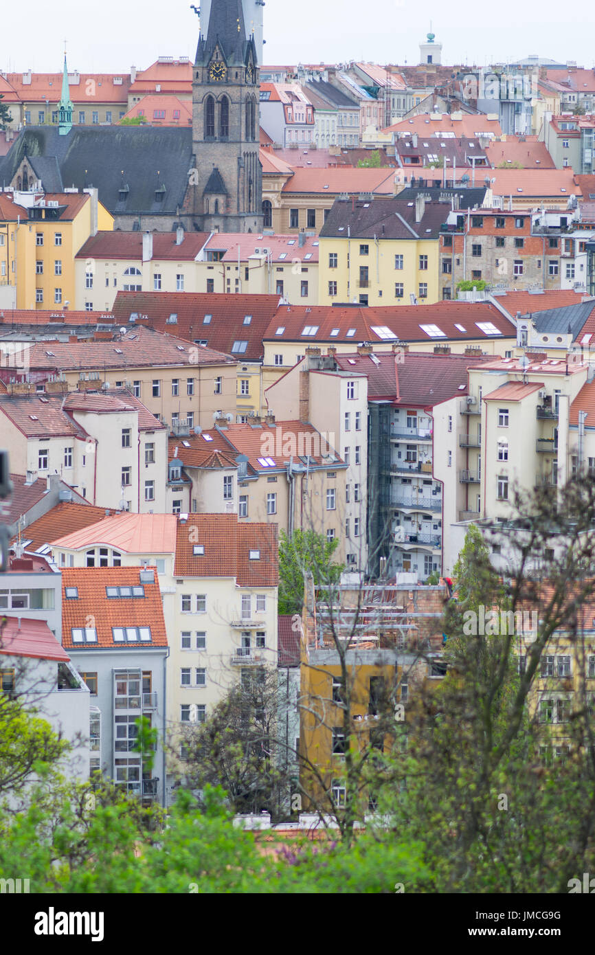 Brightly coloured buildings in Prague, Czech Republic Stock Photo - Alamy