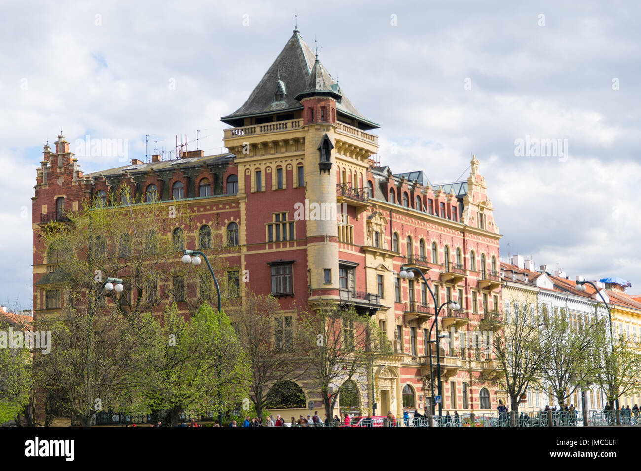 Brightly coloured buildings in Prague, Czech Republic Stock Photo - Alamy