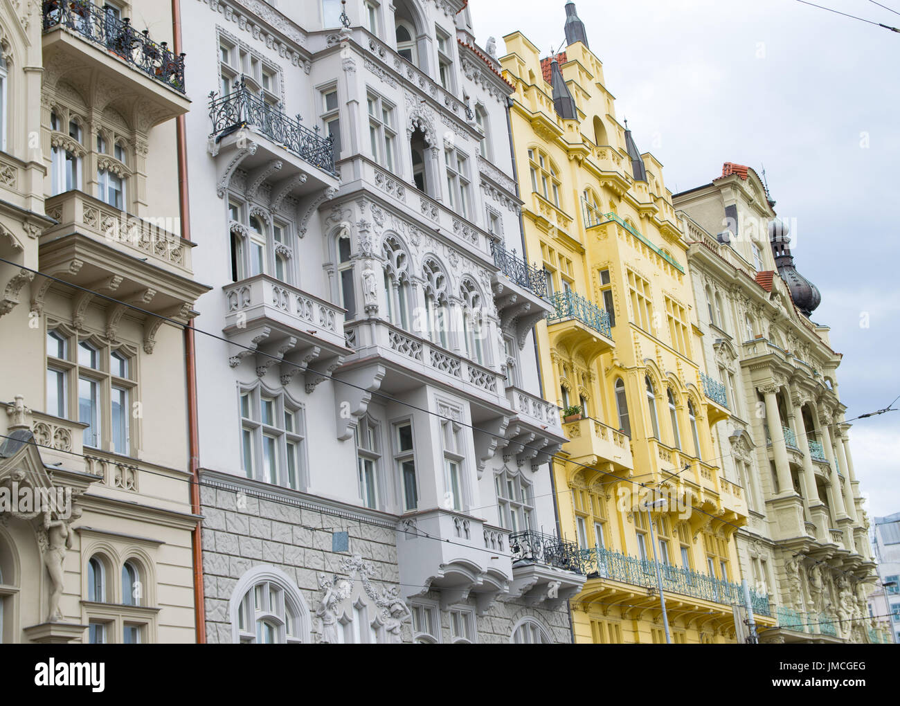 Brightly coloured buildings in Prague, Czech Republic Stock Photo - Alamy