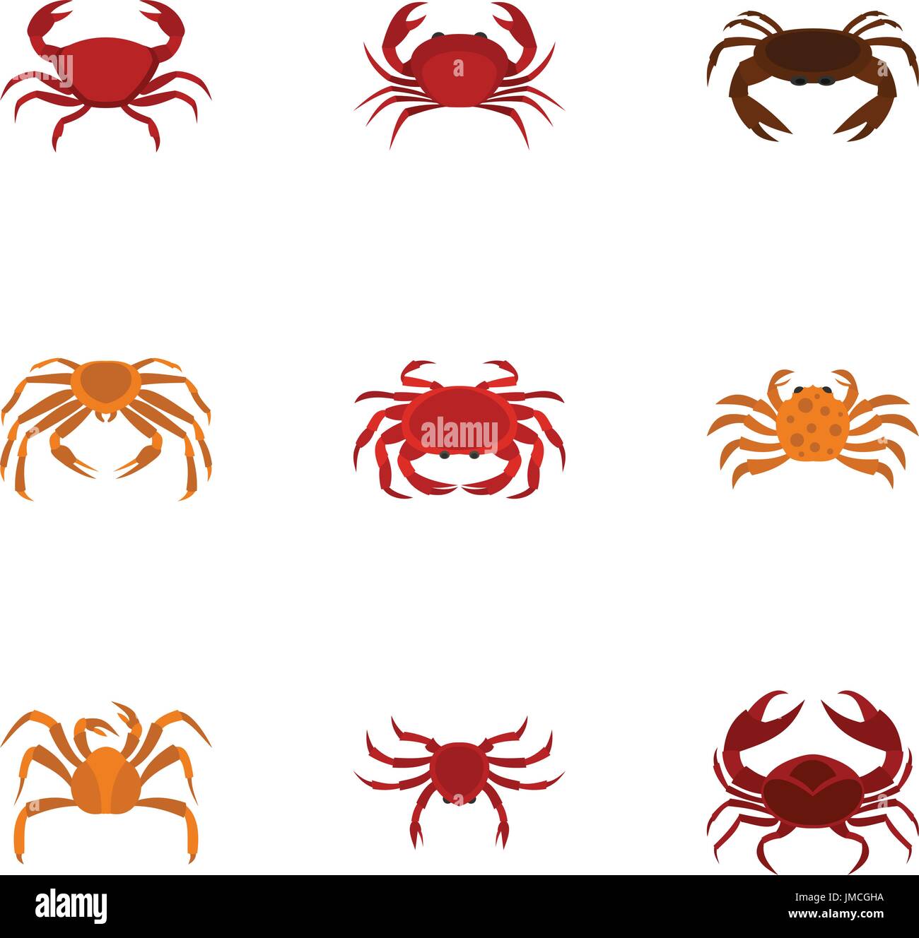 Crab icons set, cartoon style Stock Vector Image & Art - Alamy