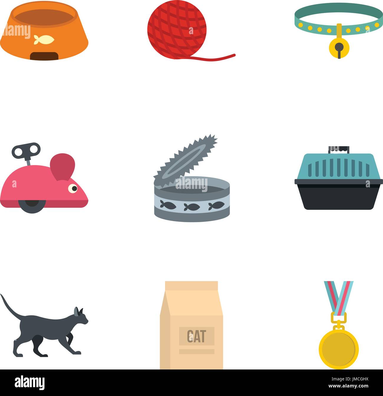 Cat equipment set , flat style Stock Vector Image & Art - Alamy