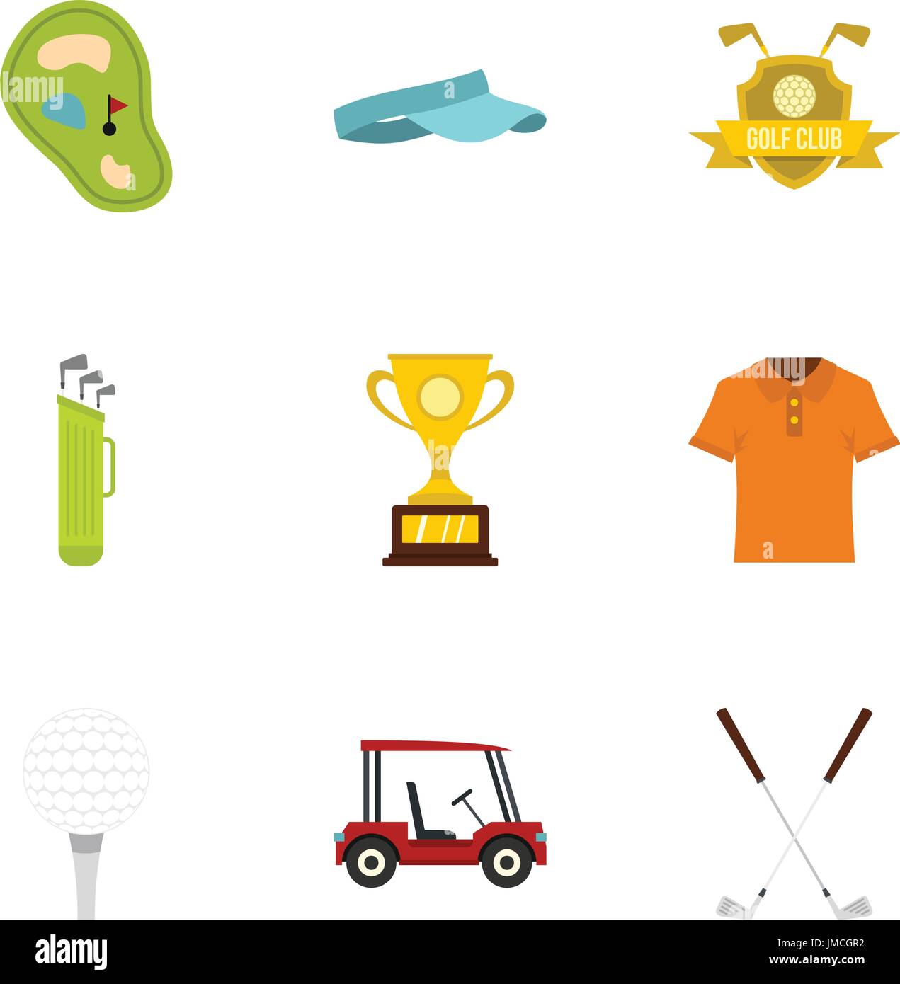 Championship golf icons set, flat style Stock Vector Image & Art - Alamy